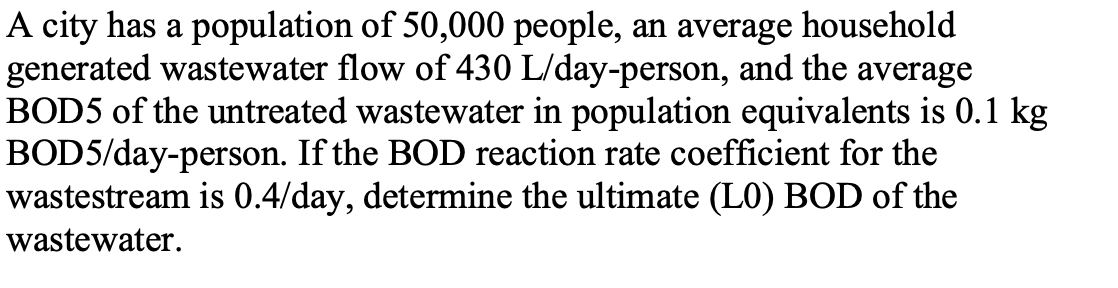 Solved A city has a population of 50,000 people, an average | Chegg.com
