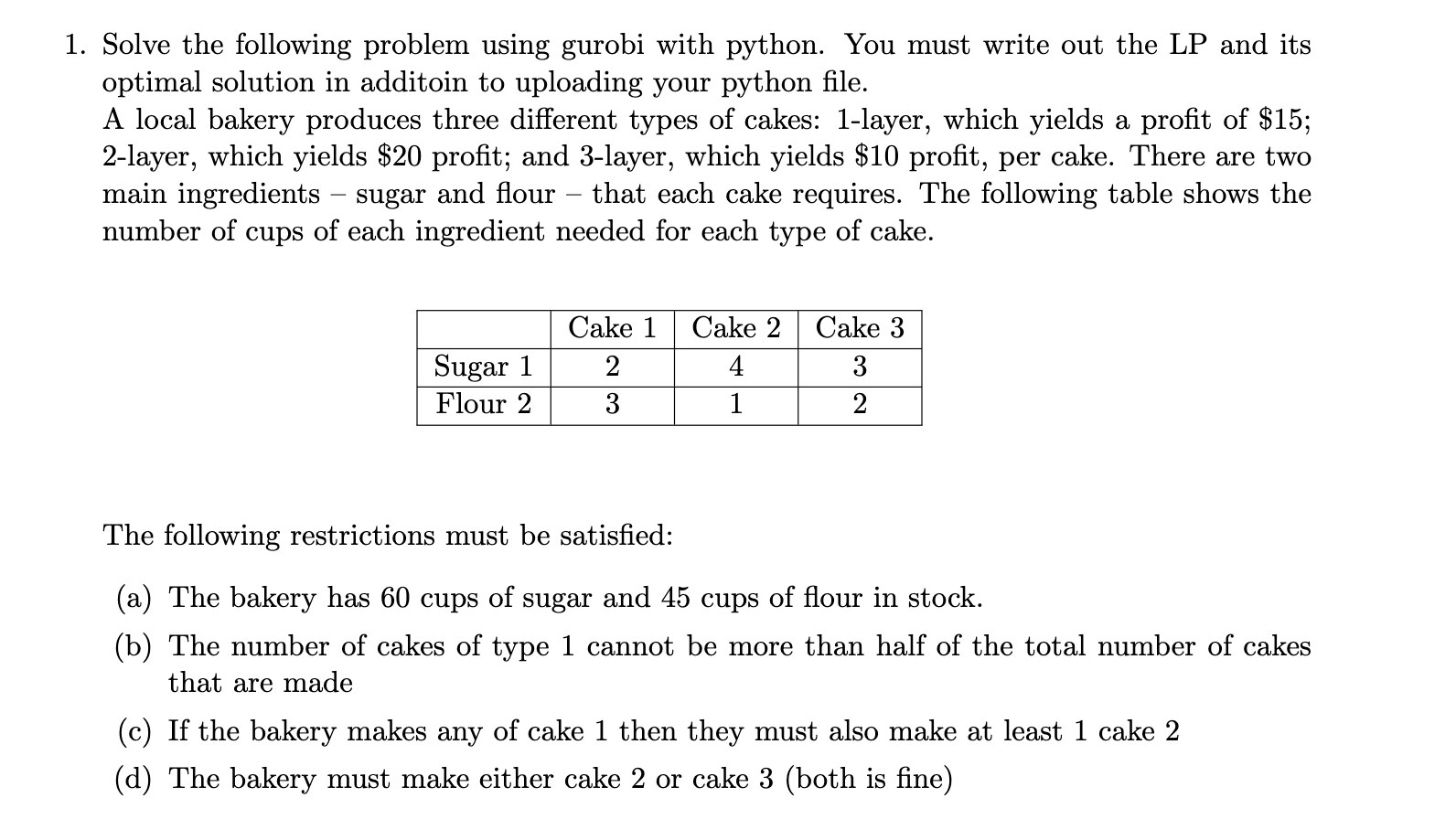 Write out LP and solutions of following restrictions | Chegg.com