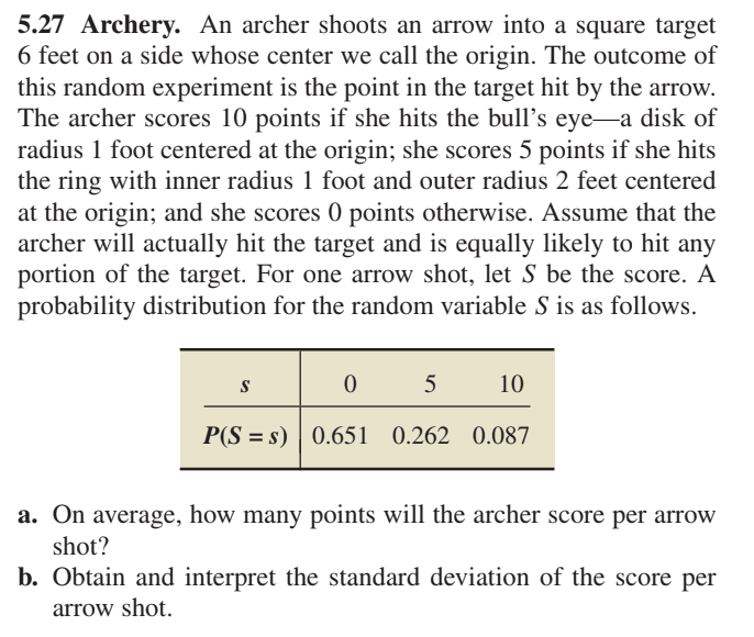 Solved 5.27 Archery. An archer shoots an arrow into a square | Chegg.com