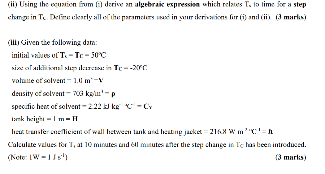 Solved A cubic storage tank is used to cool a solvent. The | Chegg.com