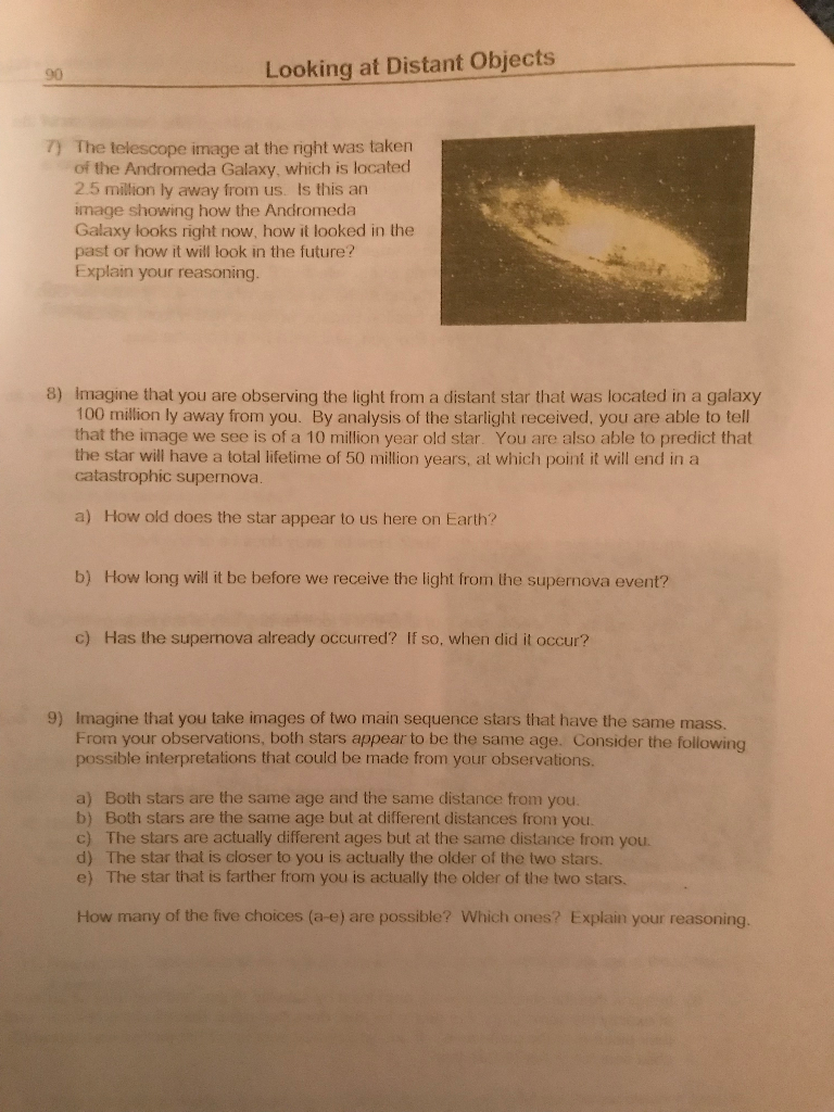 Solved Looking at Distant Objects 90 7) The telescope image | Chegg.com