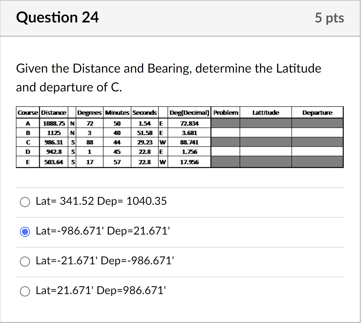 Solved Given the Distance and Bearing, determine the | Chegg.com