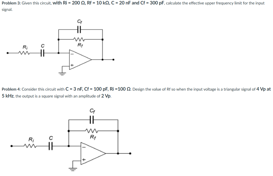 Solved Problem 3: Given this circuit, with | Chegg.com