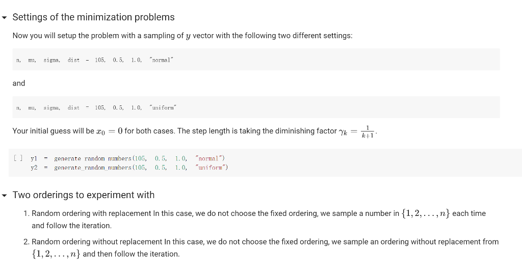 Solved Settings of the minimization problems Now you will | Chegg.com