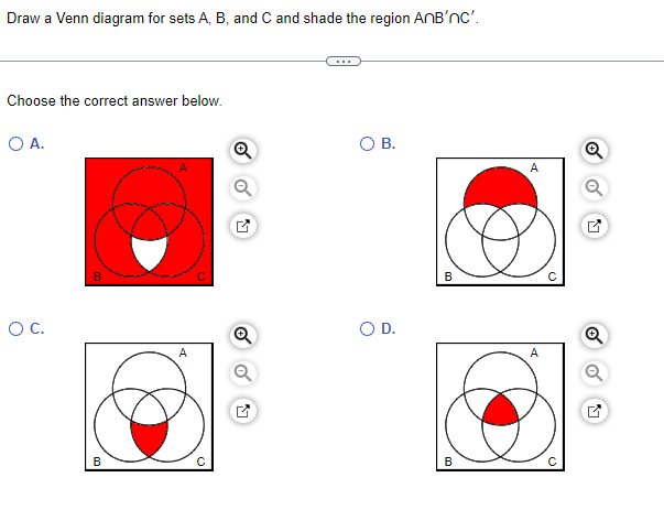 Solved Draw a Venn diagram for sets A,B, and C and shade the | Chegg.com