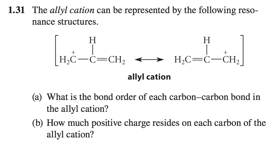 Solved 1.31 The allyl cation can be represented by the | Chegg.com