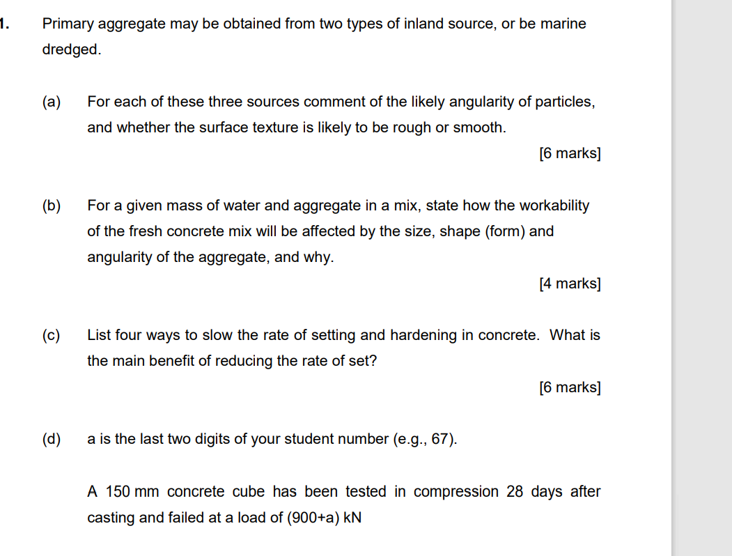 Solved 1. Primary aggregate may be obtained from two types | Chegg.com