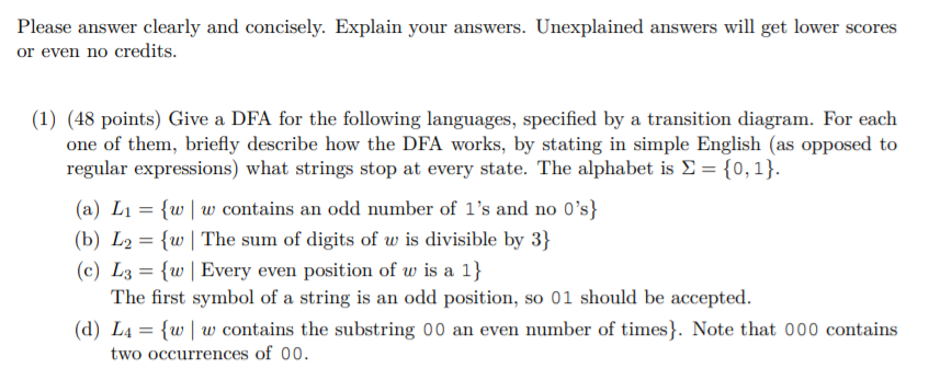 Solved Please answer clearly and concisely. Explain your | Chegg.com