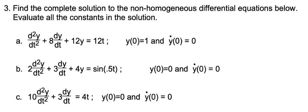 Solved 3. Find the complete solution to the non-homogeneous | Chegg.com