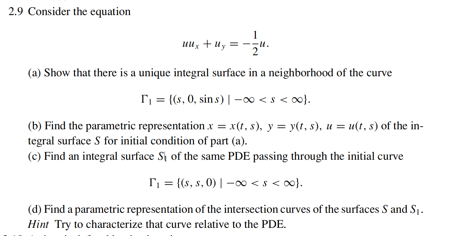 Solved 2.9 Consider the equation Uux + uy = --u. (a) Show | Chegg.com