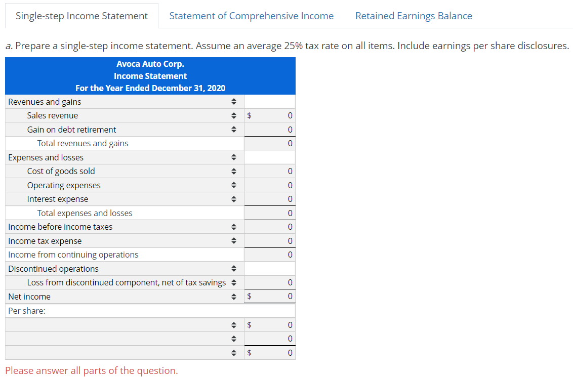 Solved Preparing an Income Statement and a Statement of | Chegg.com