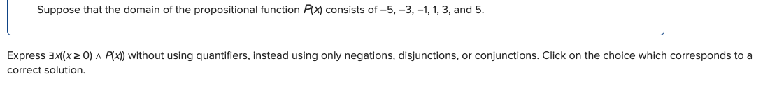 Solved Suppose that the domain of the propositional function | Chegg.com