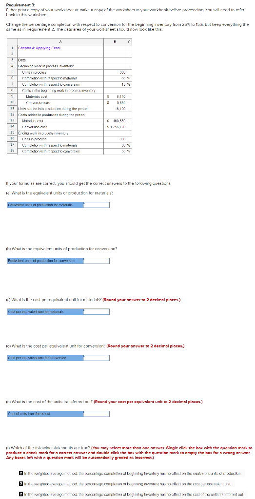 Solved B с 300 60 % 15 % A 1 Chapter 4: Applying Excel 2 3 | Chegg.com