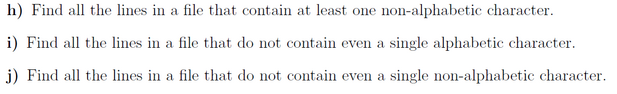Solved Exercise with Unix regular expression using | Chegg.com