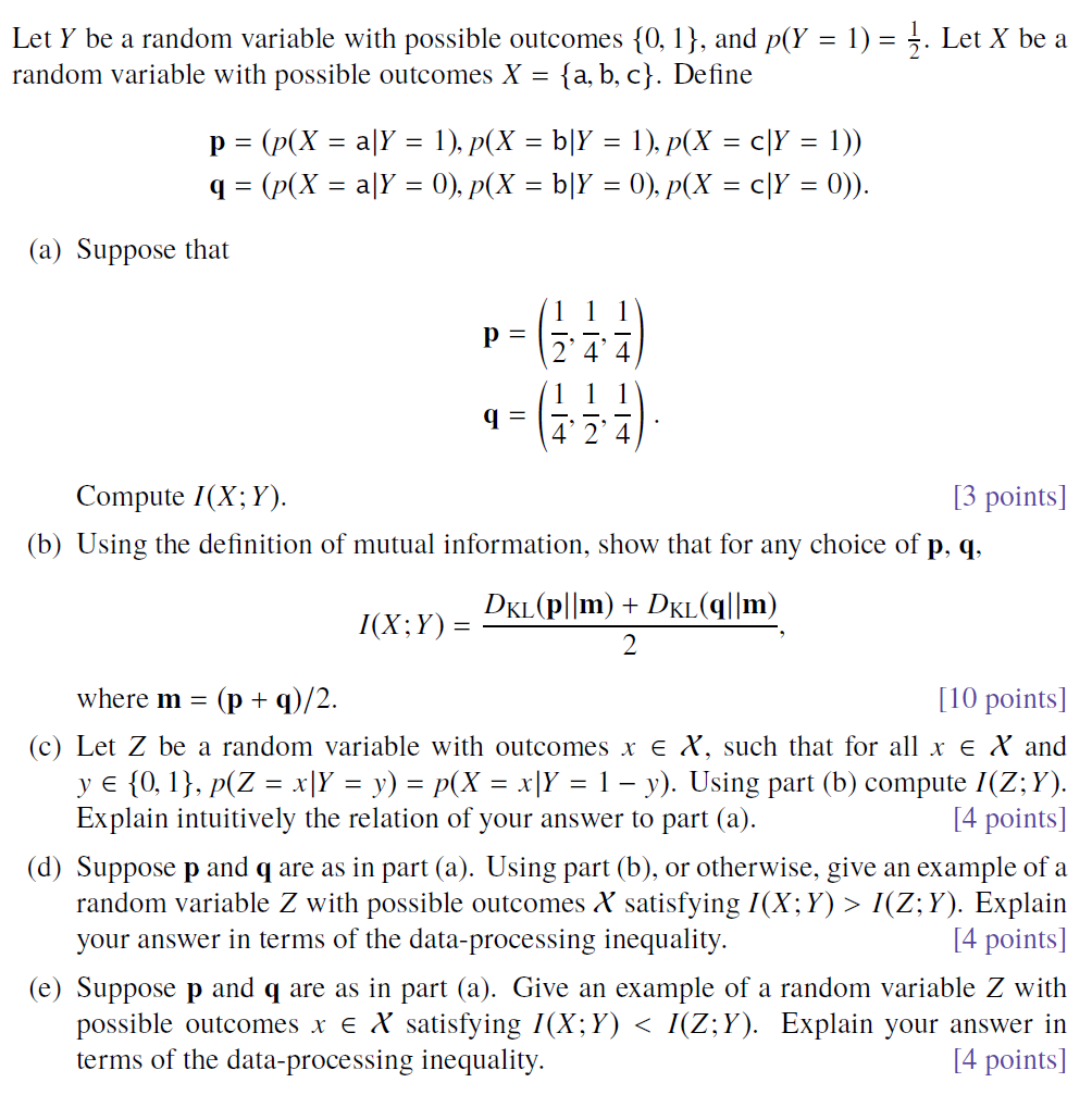 Solved Let Y be a random variable with possible outcomes | Chegg.com