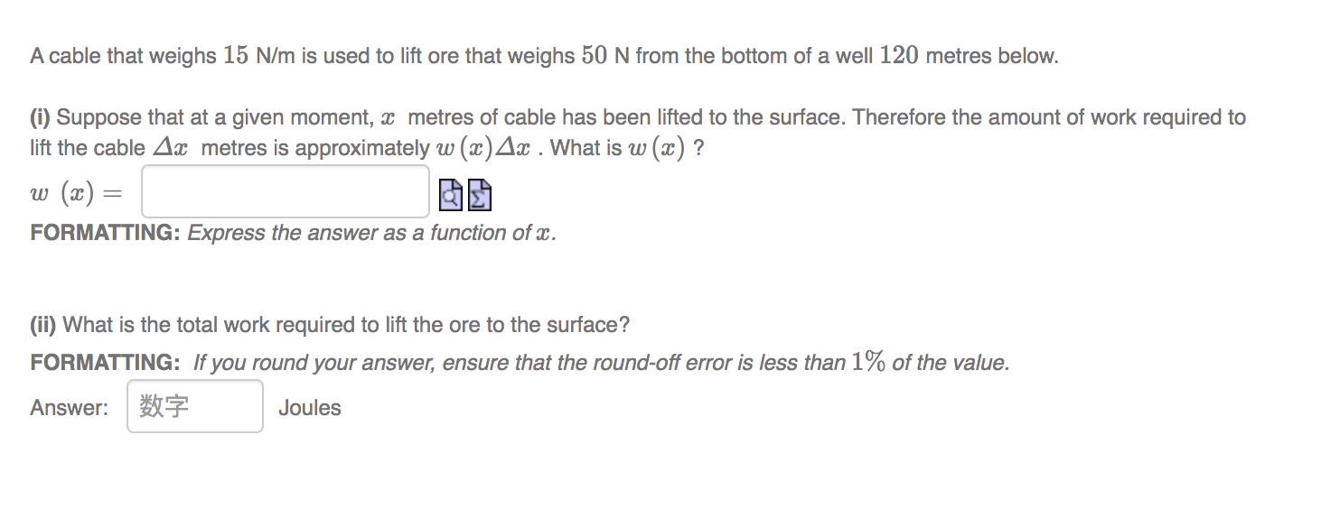 Solved A cable that weighs 15 N/m is used to lift ore that | Chegg.com