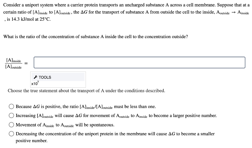 Solved Consider a uniport system where a carrier protein | Chegg.com