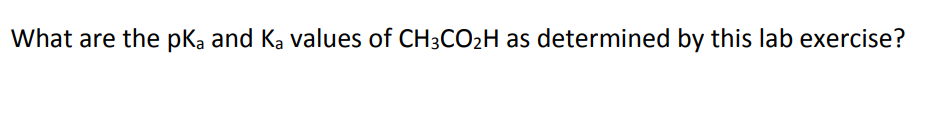 Solved What are the pKa and Ka values of CH3CO2H as | Chegg.com