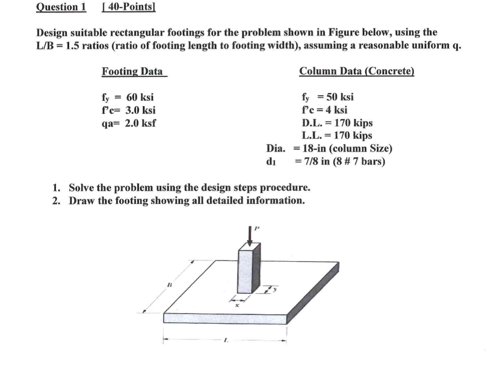 Solved Question 1 | 40-Points Design suitable rectangular | Chegg.com