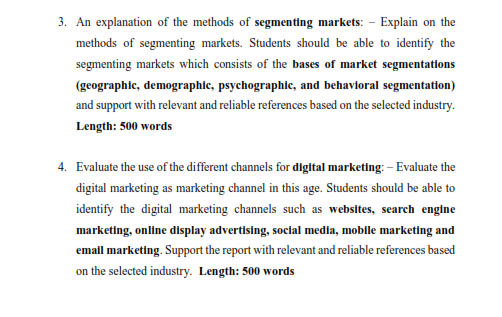 Solved 3. An explanation of the methods of segmenting | Chegg.com