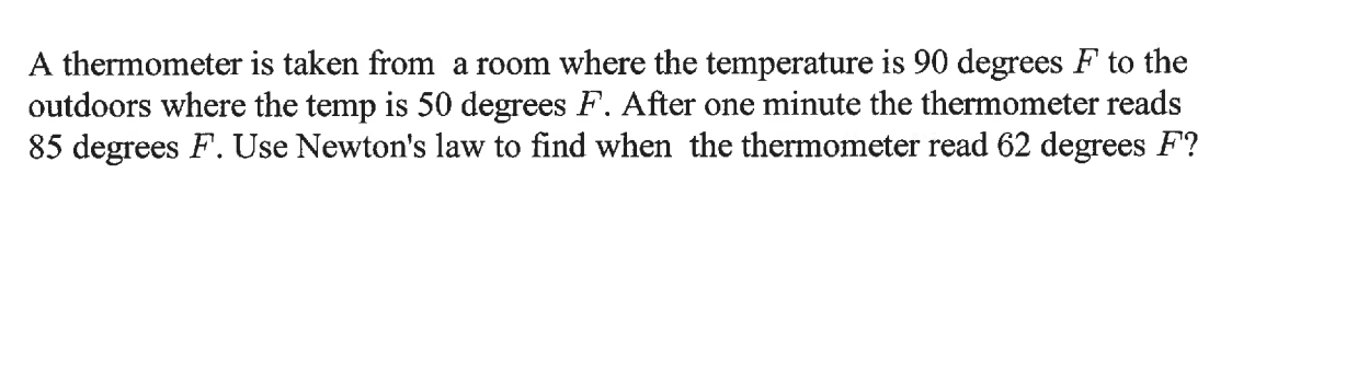 Solved A thermometer is taken from a room where the | Chegg.com