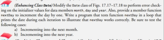 Solved Enhancing Class Date Modify The Date Class Of Figs 3757