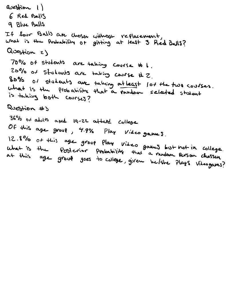 Solved Question il 6 Red Balls 9 Blue Balls If four Balls | Chegg.com