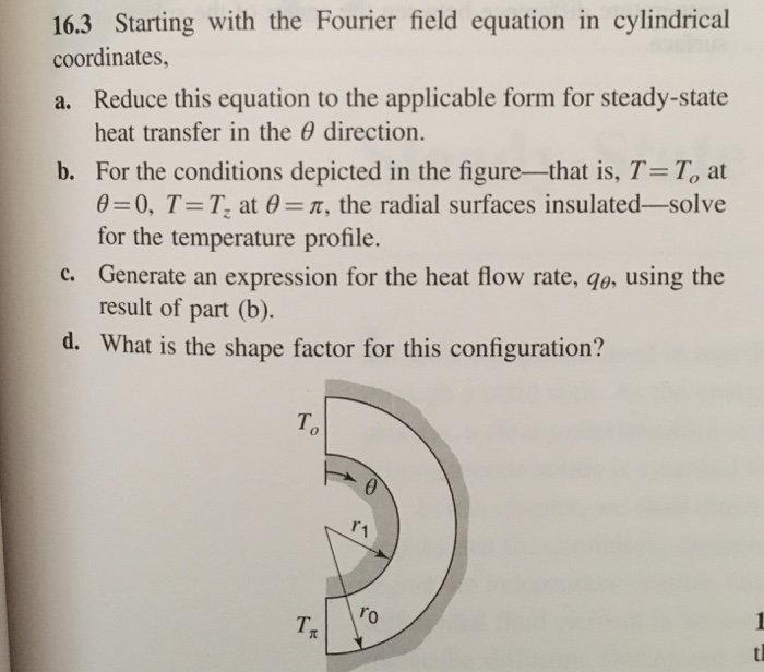 Solved 16.3 Starting with the Fourier field equation in | Chegg.com