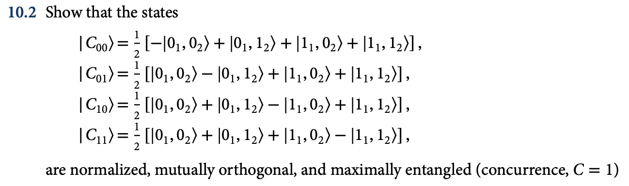 Solved 10.2 Show that the states | Chegg.com