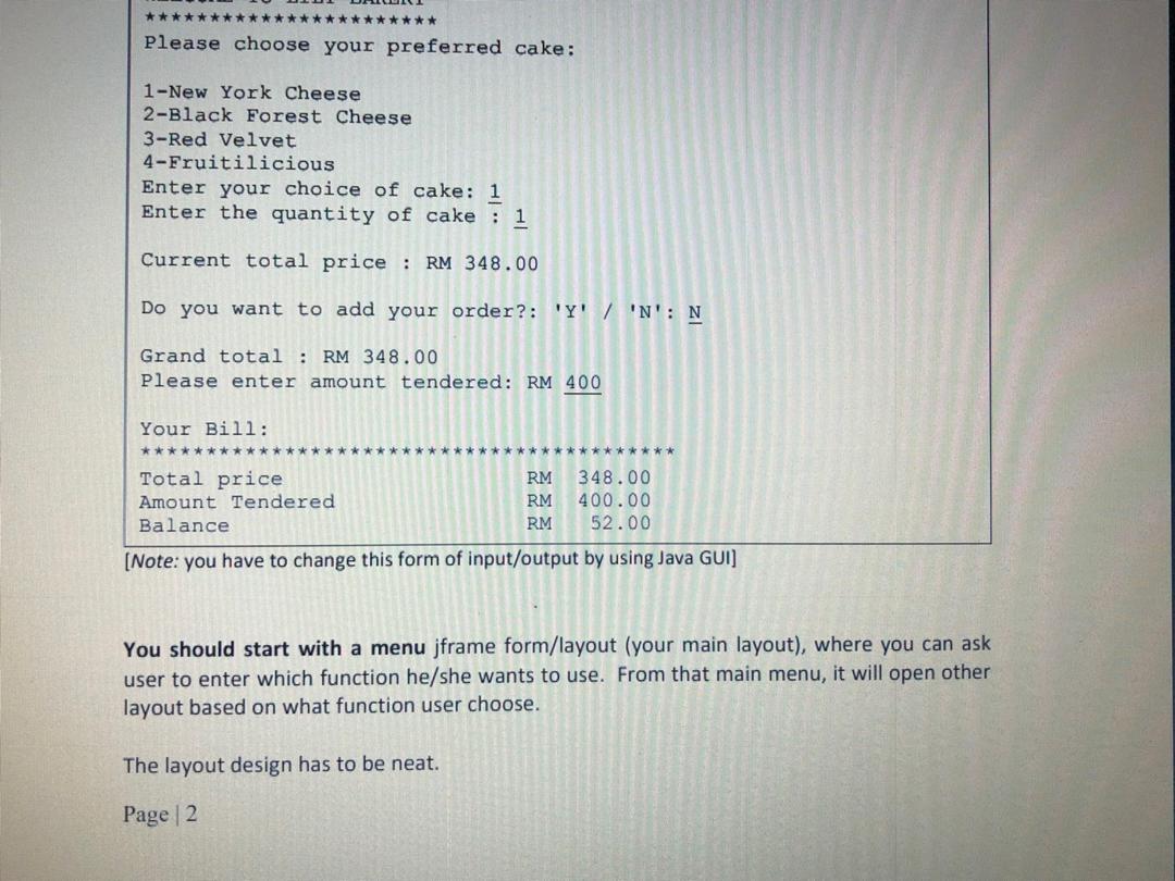 Solved You are required to develop a Java project with | Chegg.com