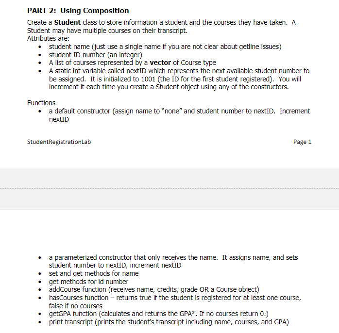 Solved Student Registration System READ EVERYTHING FIRST!!! | Chegg.com