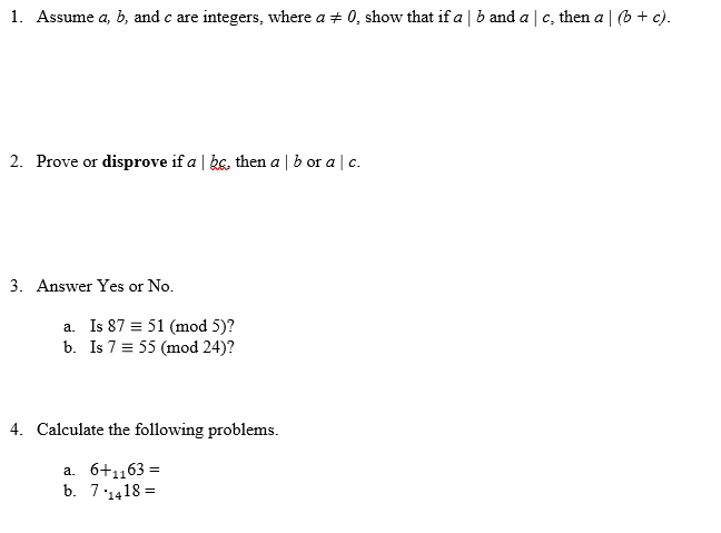 Solved 5. Show that if a≡b(modm) and c≡d(modm), where | Chegg.com