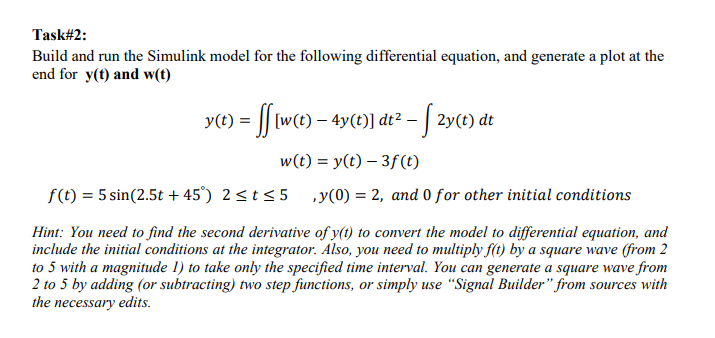 Solved Task#2: Build and run the Simulink model for the | Chegg.com