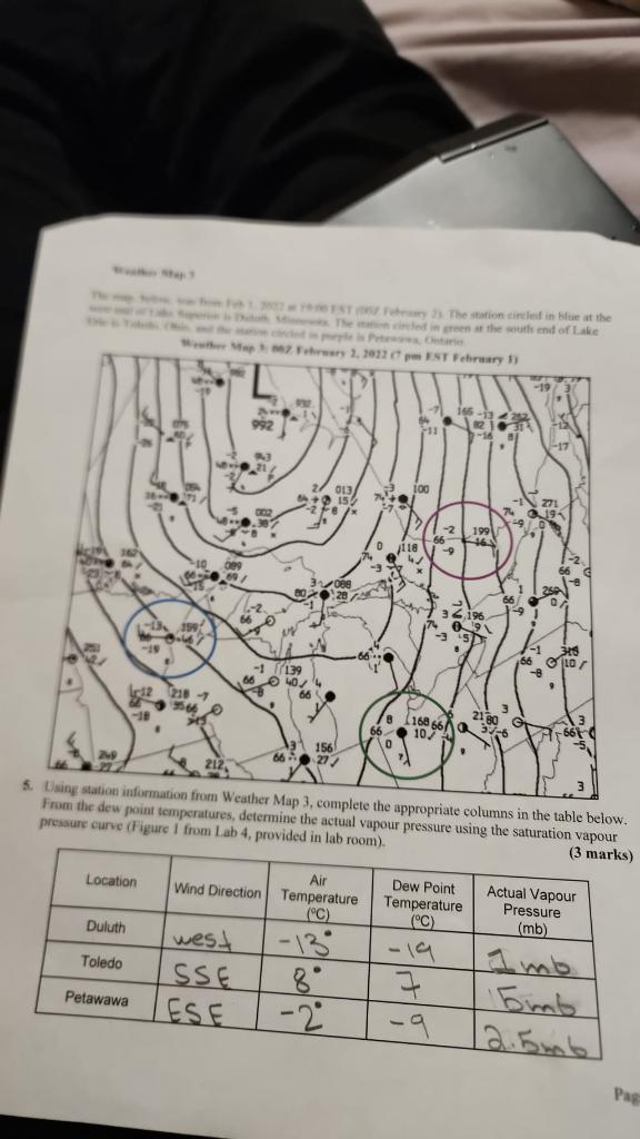 Refer to the synoptic chart from NOAA that is shown | Chegg.com