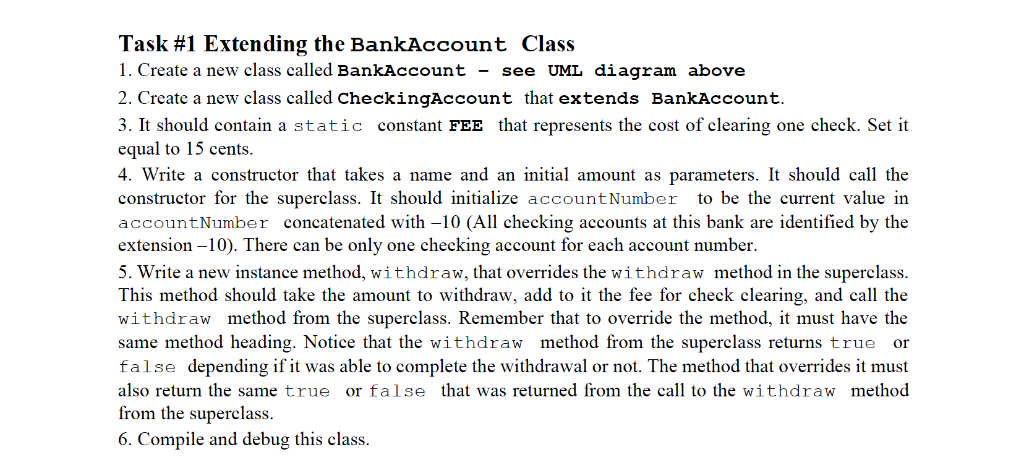 Solved Task 2 Creating A Second Subclass 1 Create A 5445