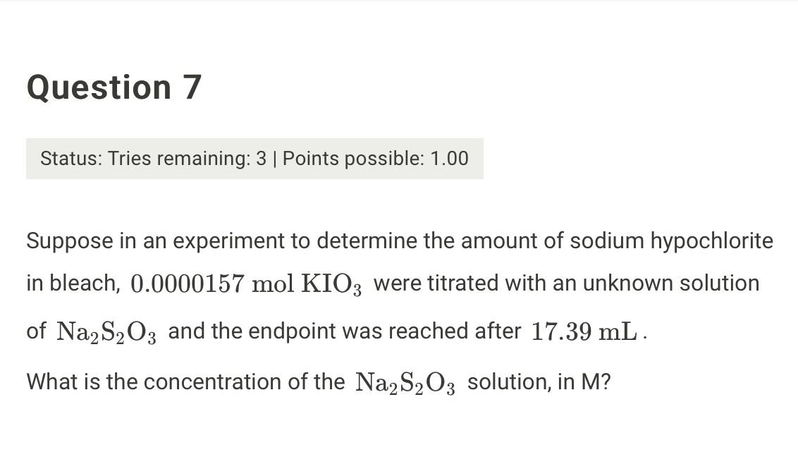 Solved Question 7 Status: Tries remaining: 3 | Points | Chegg.com