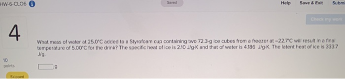 Solved Submi HW-6-CLO6 Saved Help Save & Exit Check my work | Chegg.com