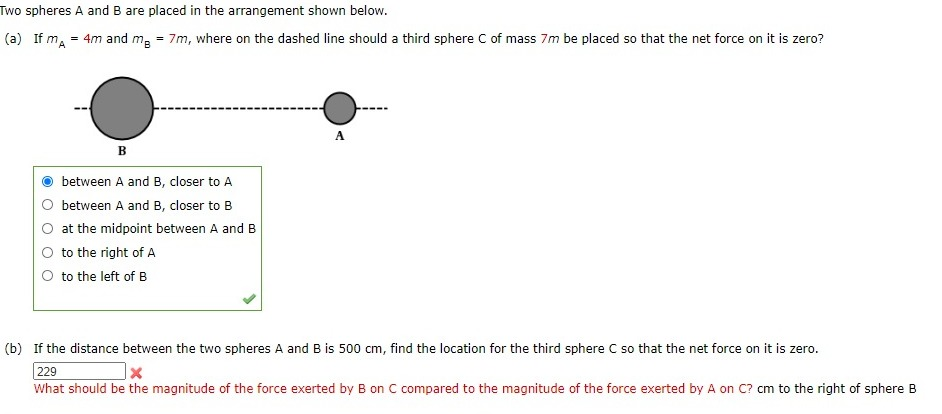 Solved Two spheres A and B are placed in the arrangement | Chegg.com