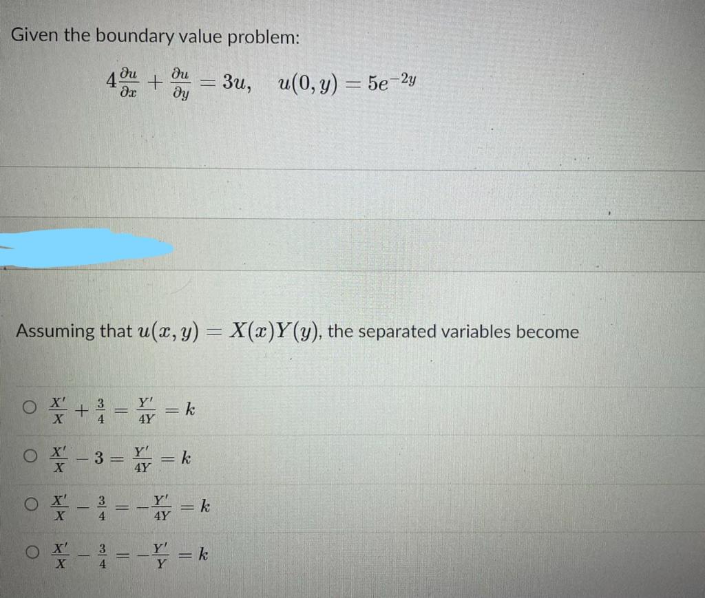 Solved Given the boundary value problem: 4 ди де ди + - - | Chegg.com