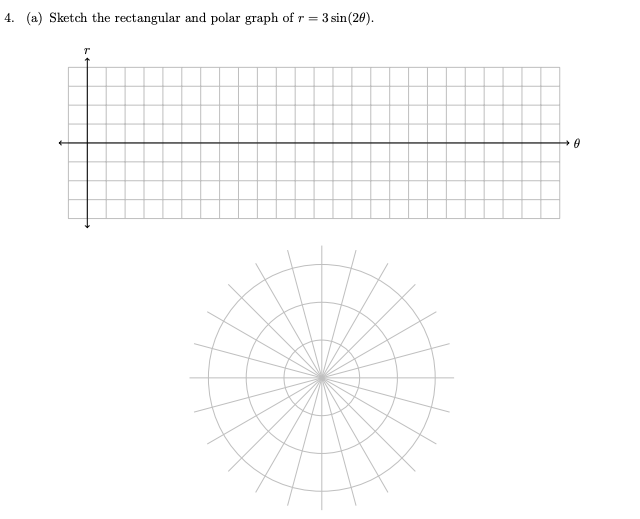 Solved 4. (a) Sketch the rectangular and polar graph of r = | Chegg.com