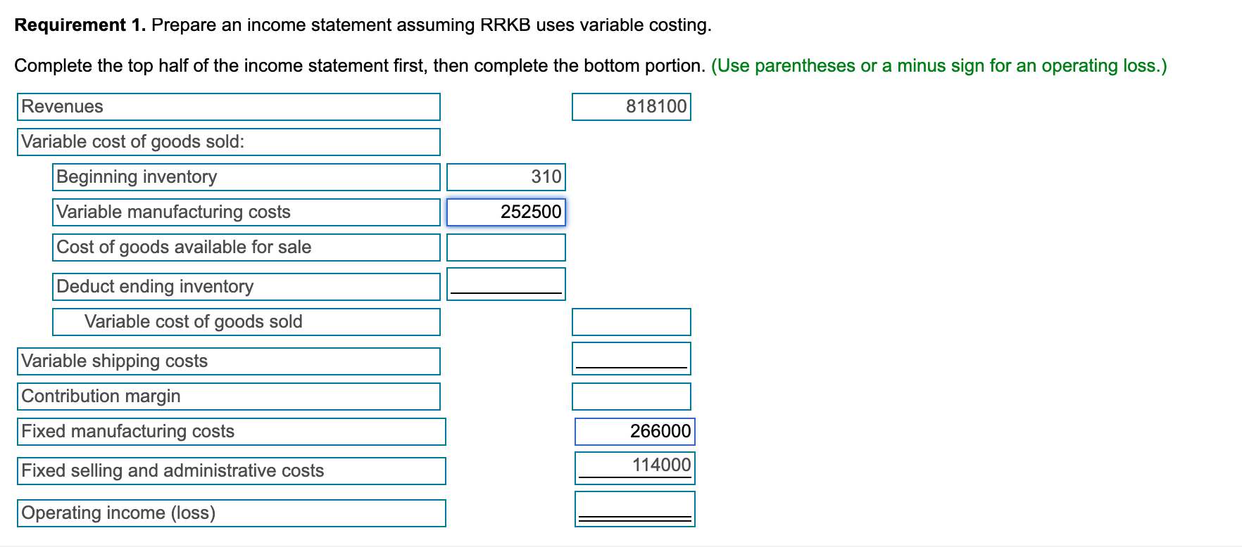Solved RRKB manufactures snowboards. RRKB began 2020 with an | Chegg.com