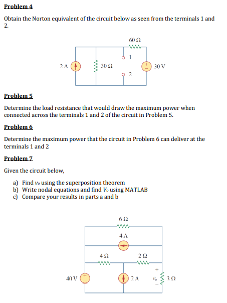 Solved Problem 1 For the linear circuit shown below, use | Chegg.com