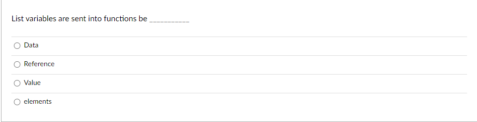 Solved List variables are sent into functions be Data | Chegg.com