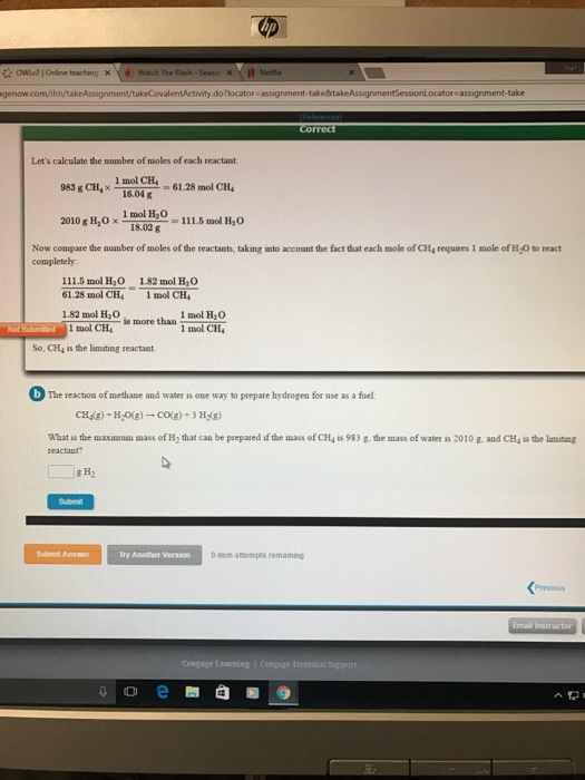 Solved Let's calculate the number of moles of each reactant | Chegg.com