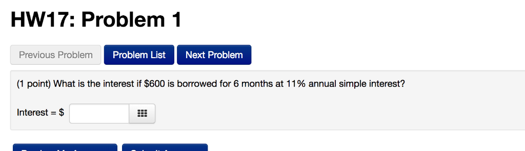 Solved HW17: Problem 1 Previous Problem Probl (1 point) What | Chegg.com