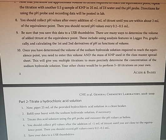 Solved Experimental Procedure: Part 1-Standardize a sodium | Chegg.com