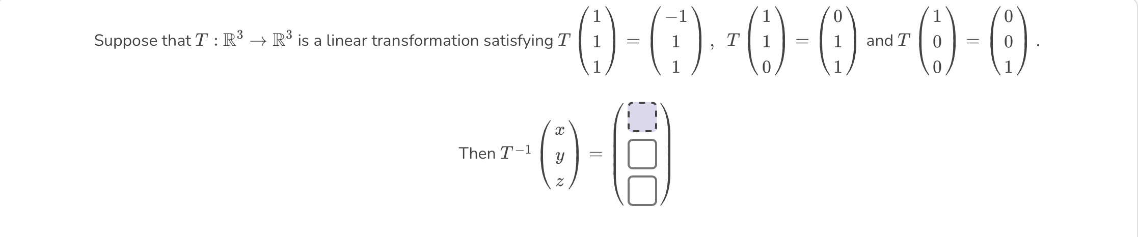Solved Suppose that T:R3→R3 is a linear transformation | Chegg.com