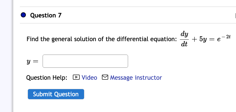 Solved Question 7 Find the general solution of the | Chegg.com