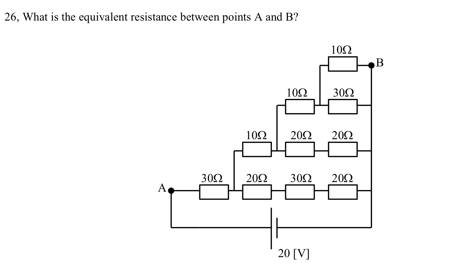 Solved 26, ﻿What is the equivalent resistance between points | Chegg.com