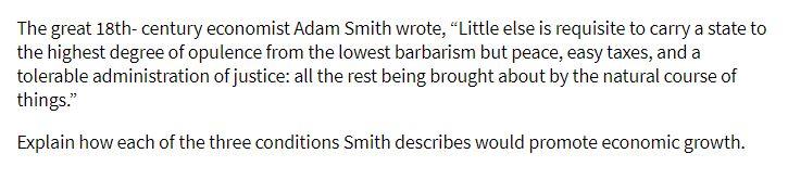 Solved The great 18th-century economist Adam Smith wrote, | Chegg.com